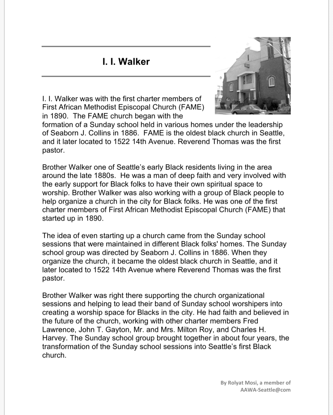 February 2022 – Black History Month - Highline Heritage Museum