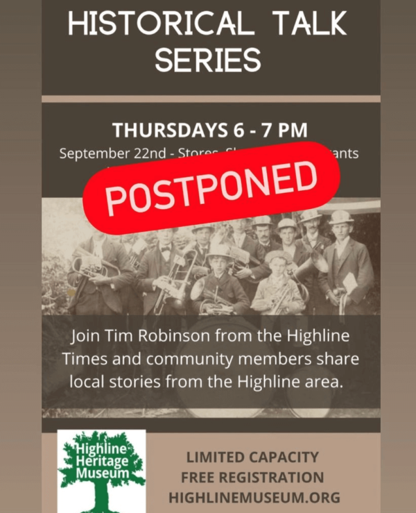 Historical Talk Series with Tim Robinson - Highline Heritage Museum