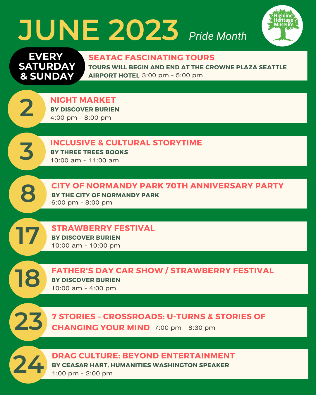 Upcoming Events – June 2023 - Highline Heritage Museum